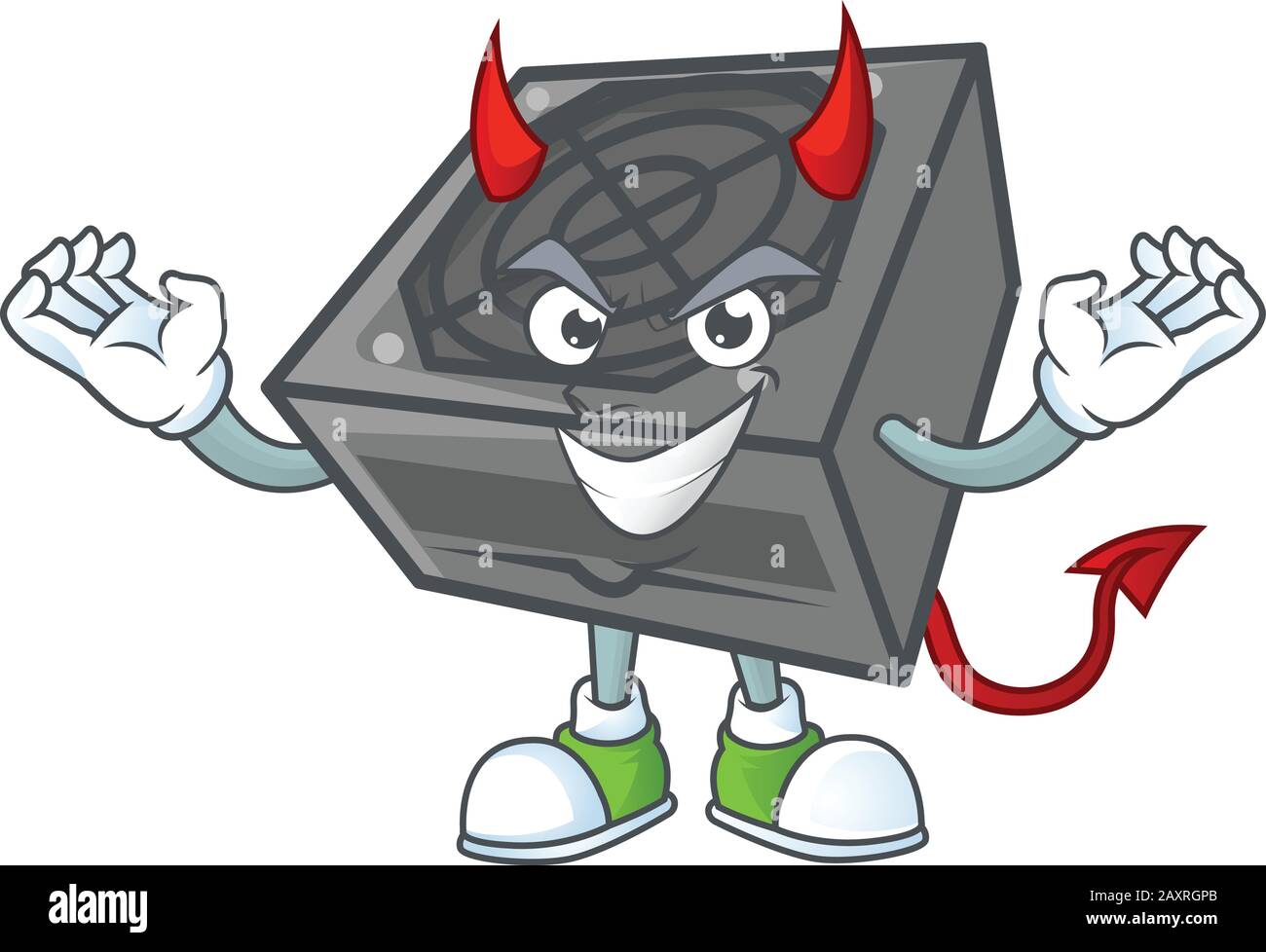 A cruel devil power supply unit black color Cartoon character design ...