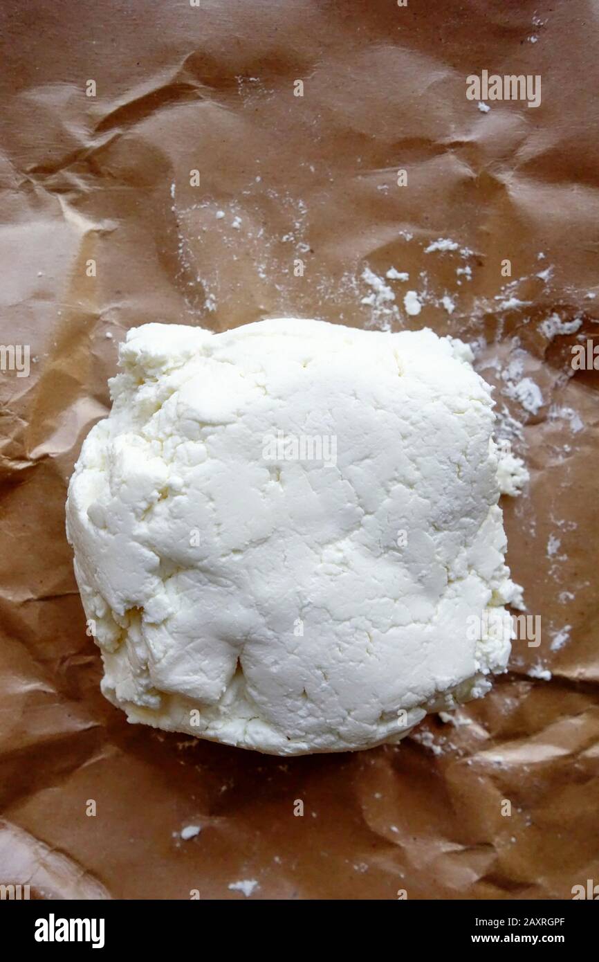 Greek Food. Fresh Soft Mizithra Cheese Stock Photo - Alamy