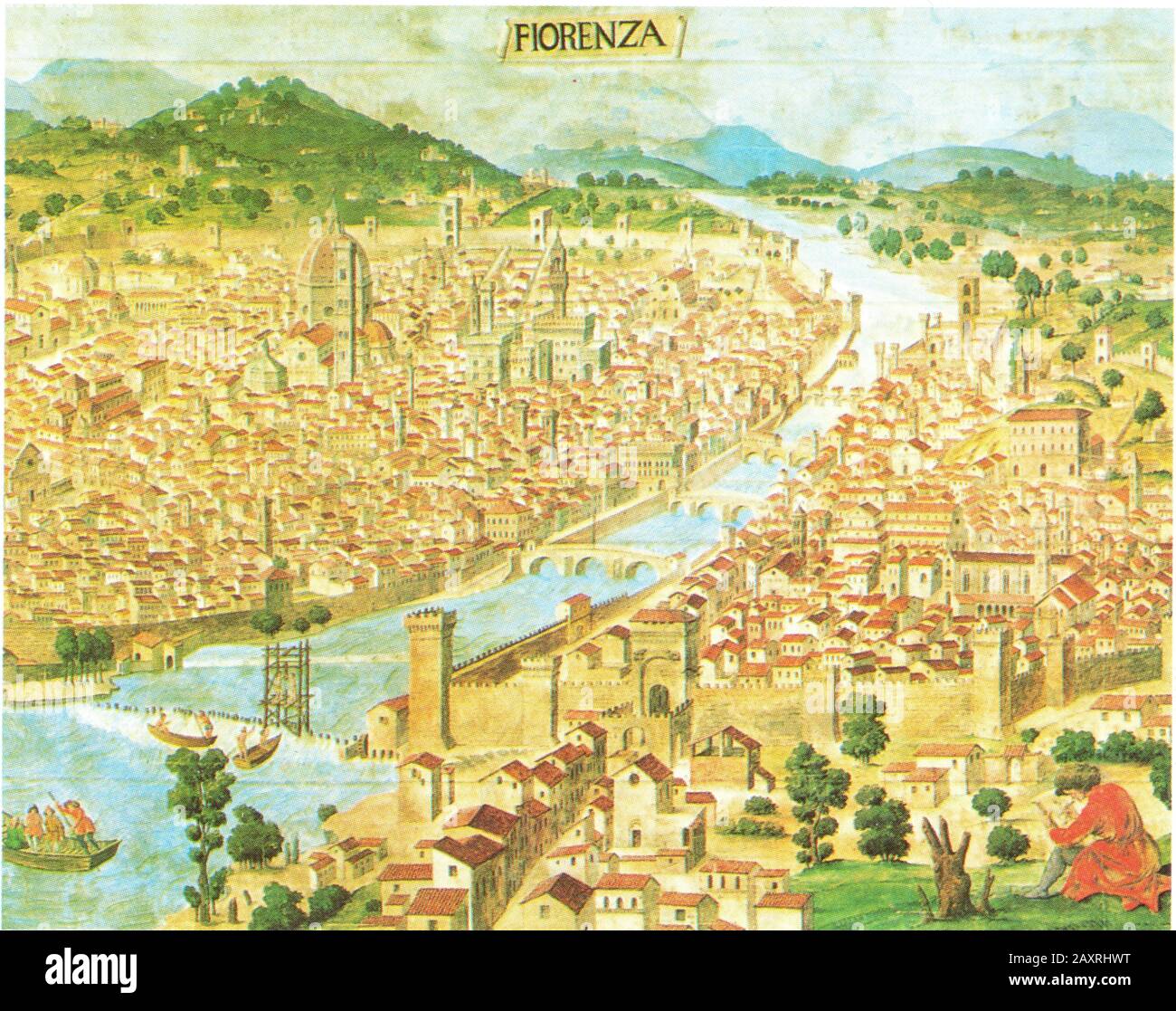Stefano Bonsignori.Plan of Florence.1483 Stock Photo - Alamy
