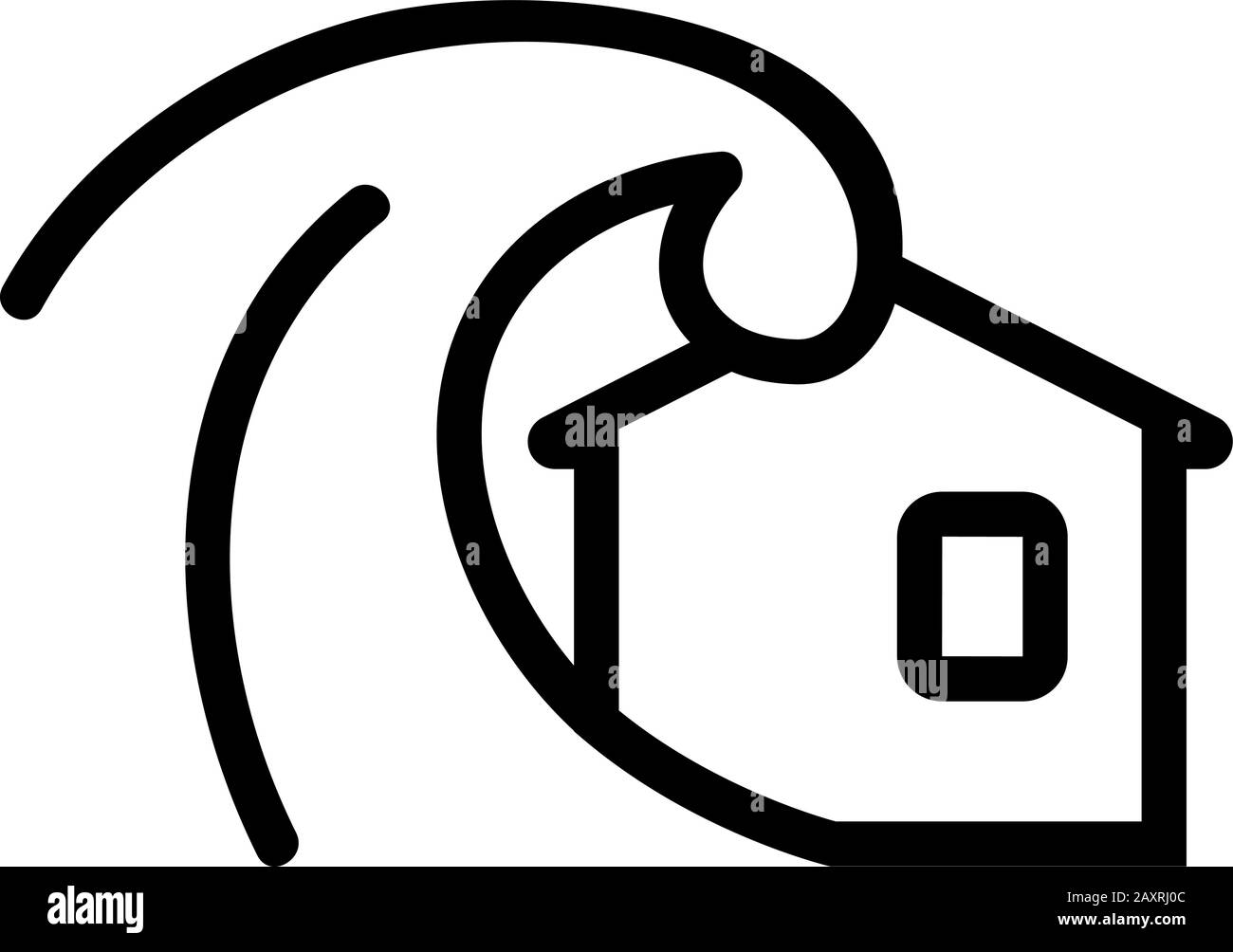 Tsunami icon vector. Isolated contour symbol illustration Stock Vector ...