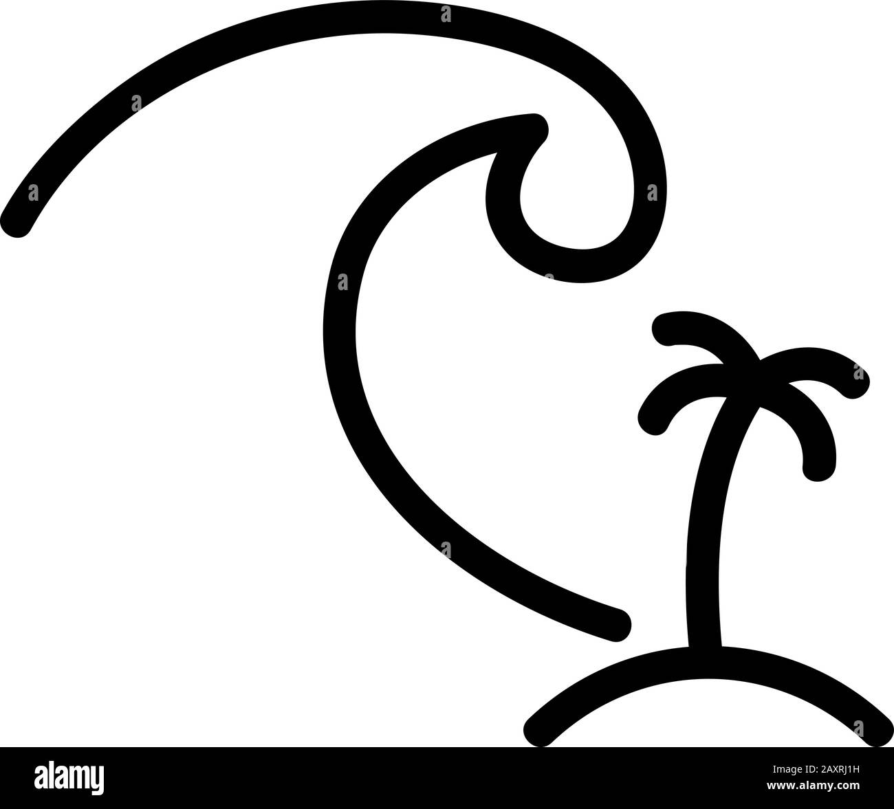 Tsunami icon vector. Isolated contour symbol illustration Stock Vector ...