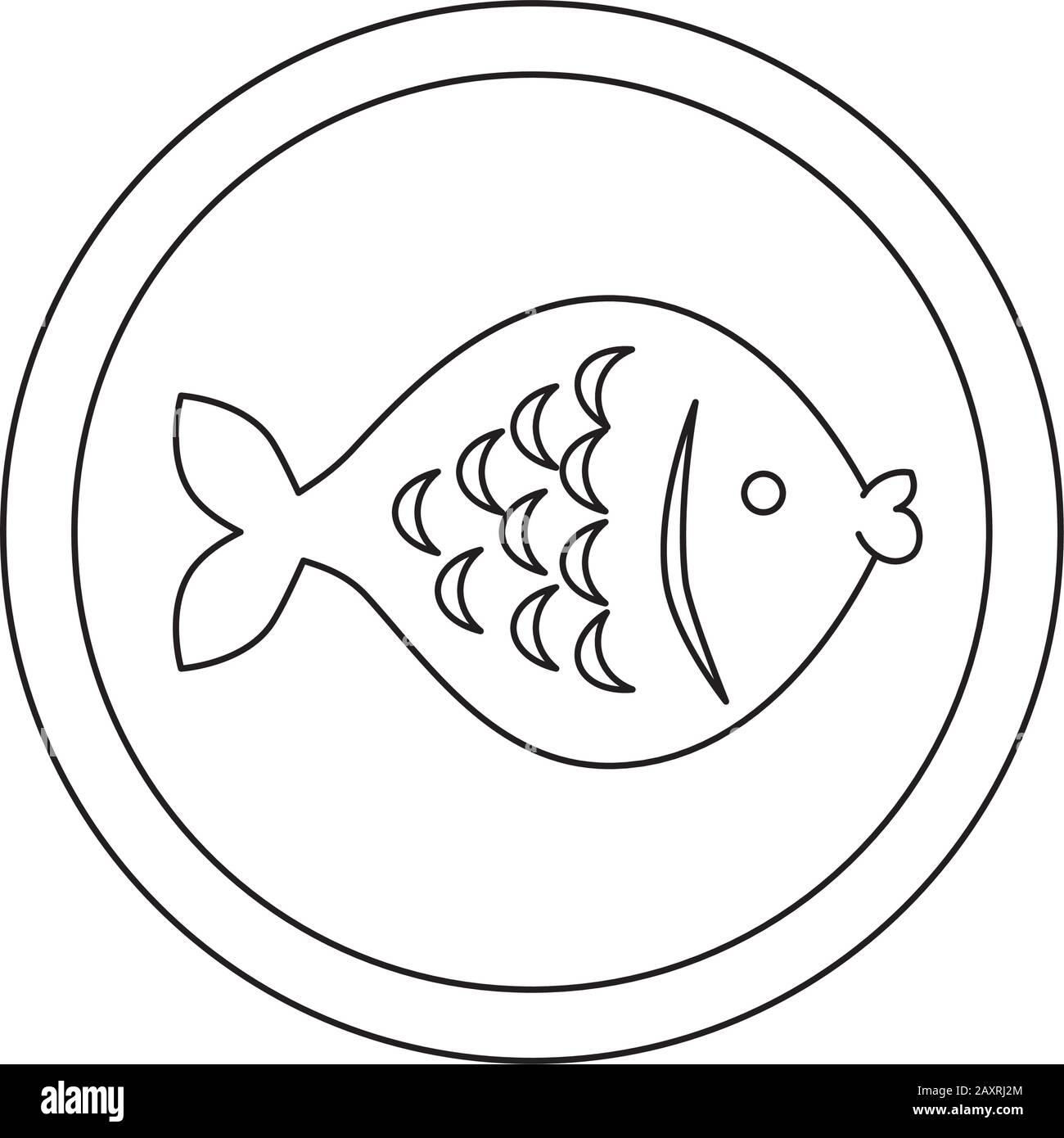 cute fish in frame circular Stock Vector Image & Art - Alamy