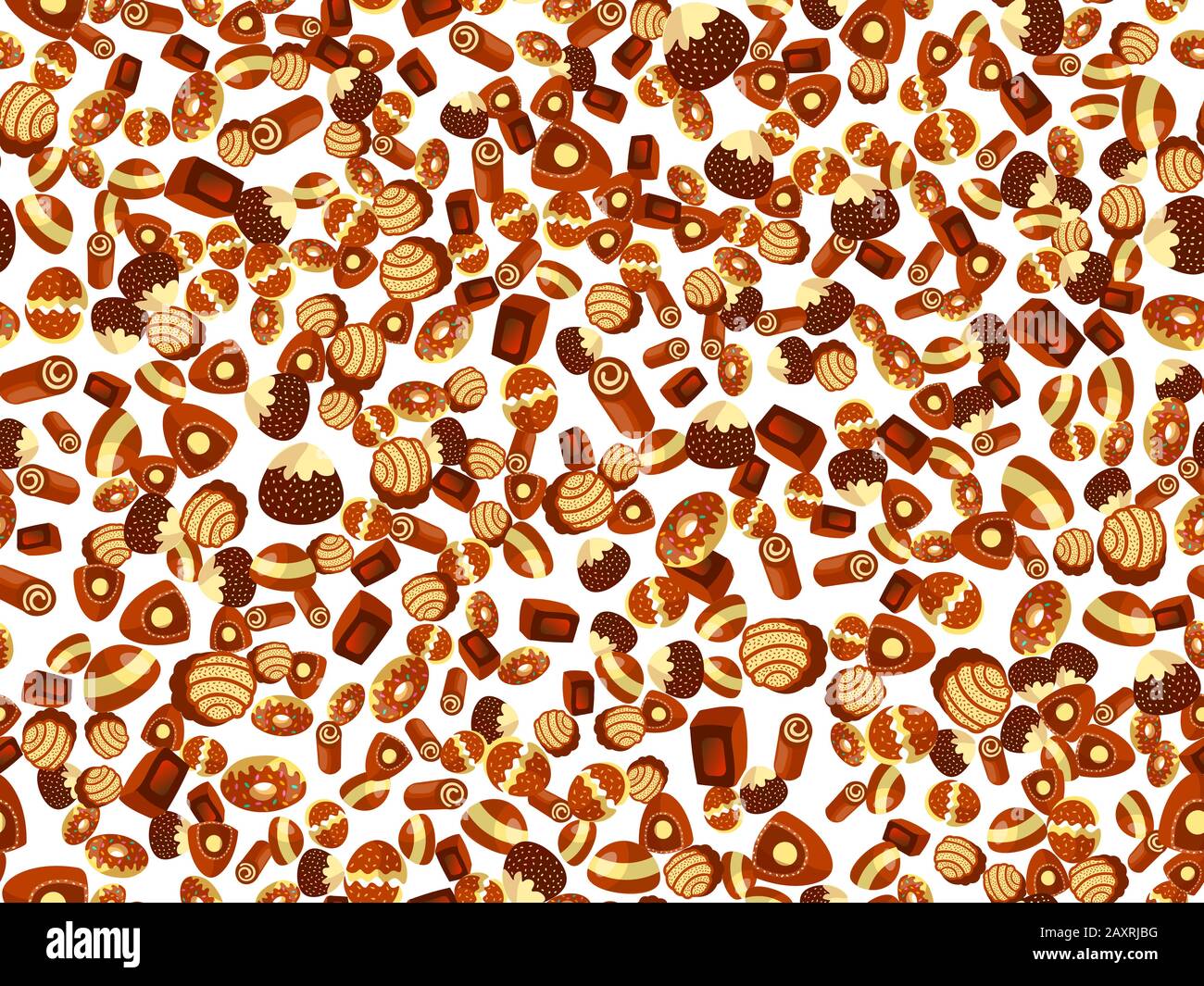 Vector cute cartoon chocolate candy pattern. Cute chocolate candies ...