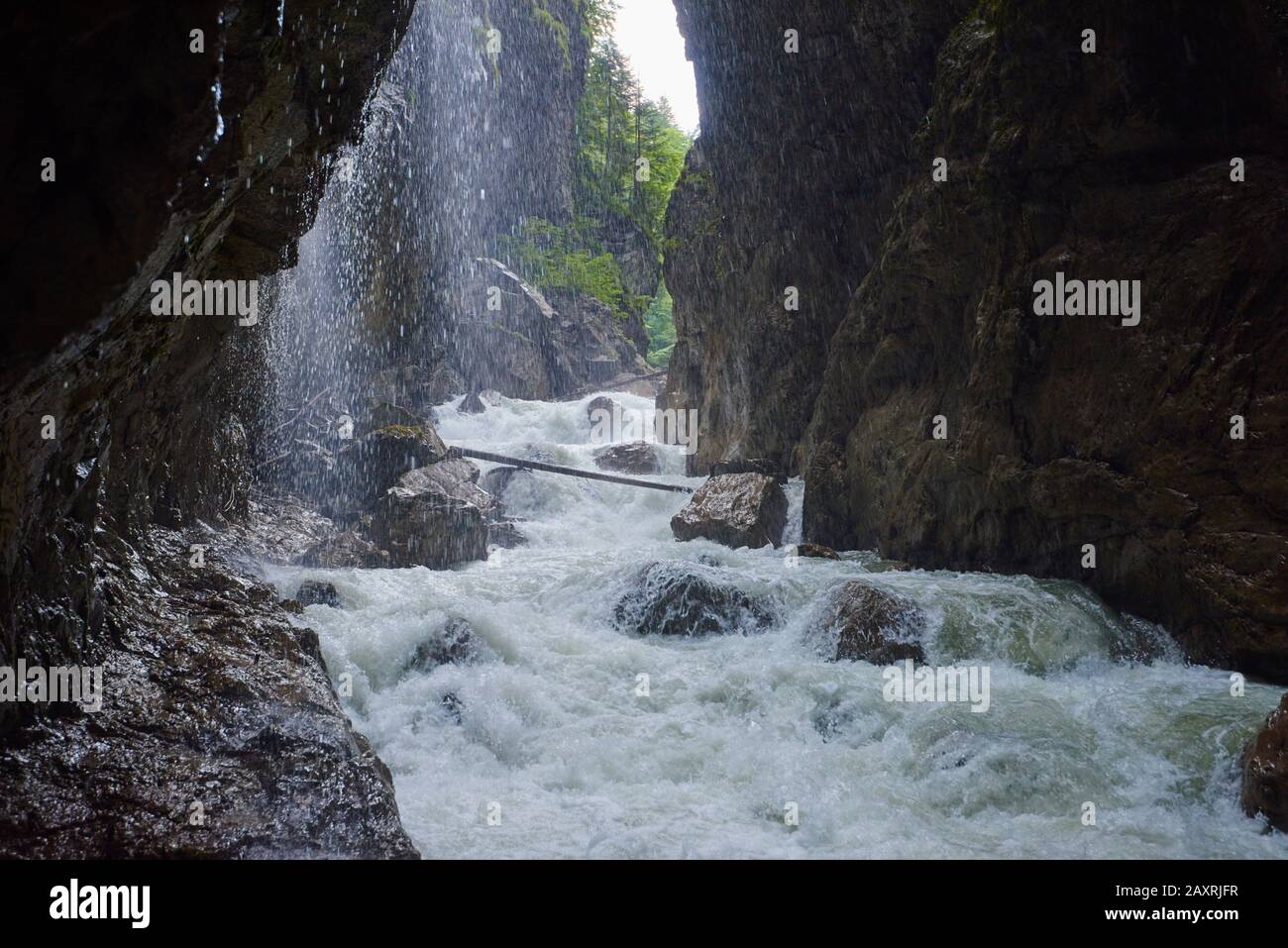 Partnach gorge, hiking trail, summer Stock Photo - Alamy