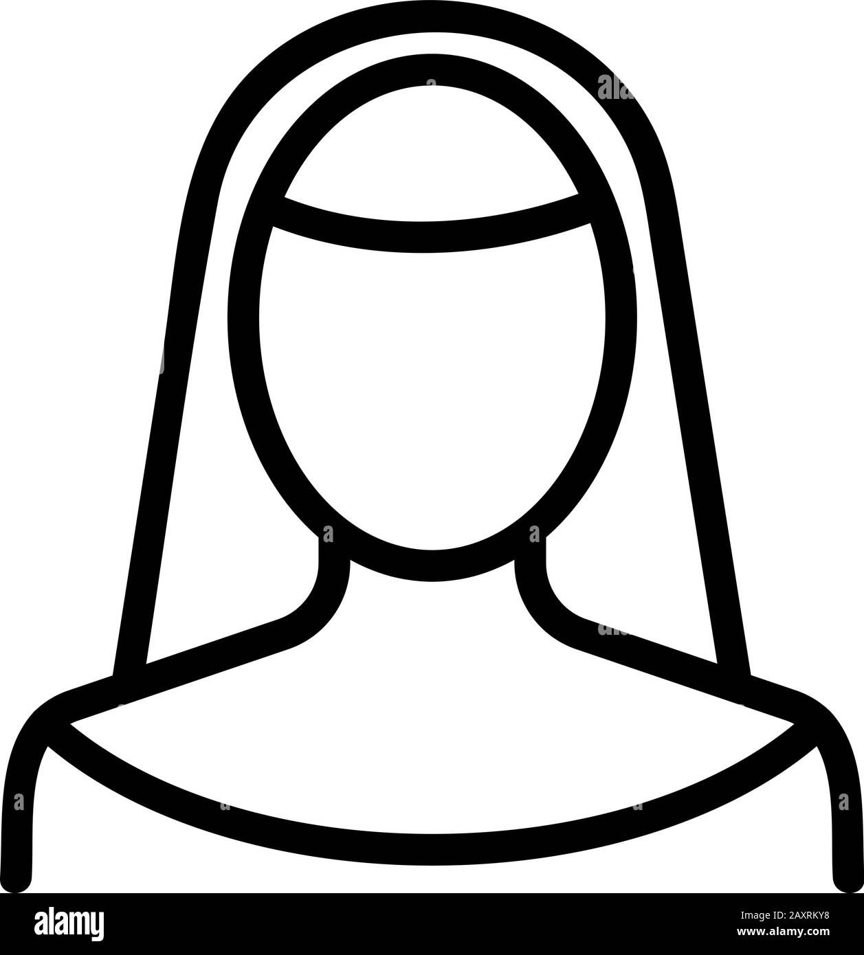 nun icon vector. Isolated contour symbol illustration Stock Vector ...