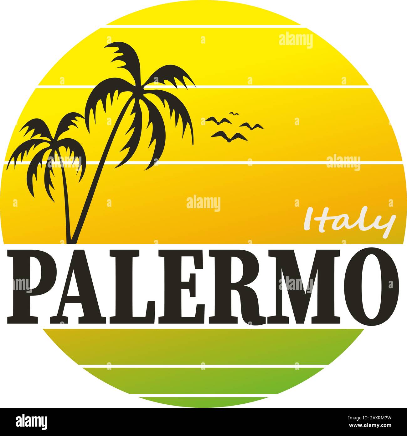 Palermo in Italy, vector cartoon illustration on a white background ...