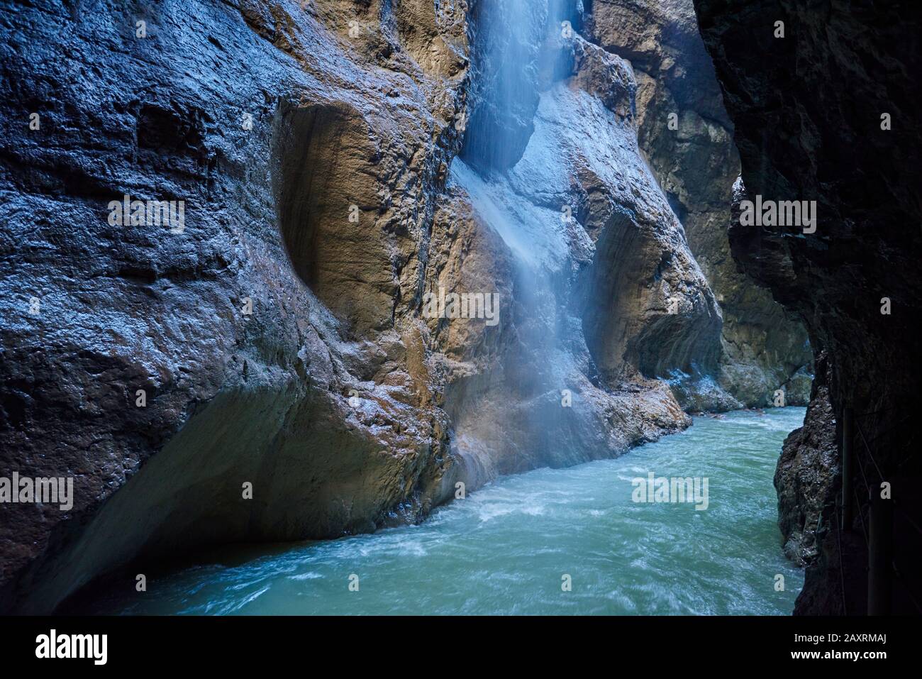 Partnach gorge, hiking trail, summer Stock Photo - Alamy