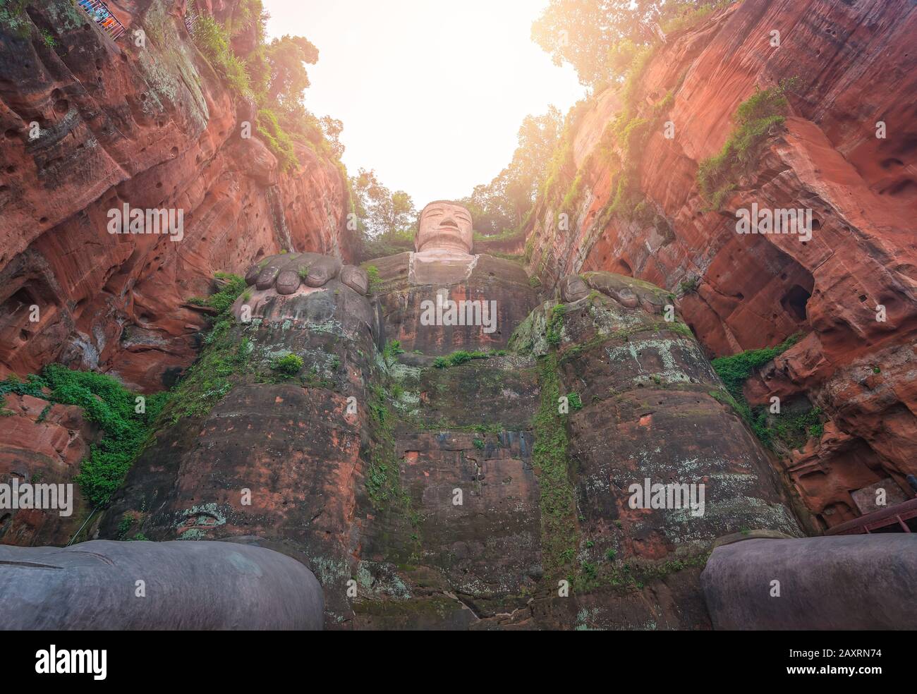 The Giant Leshan Buddha, a 71-meter tall stone statue built between 713 ...