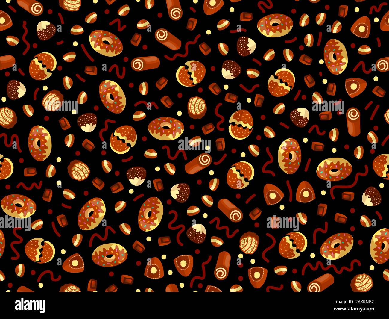 Vector cute cartoon chocolate candy pattern. Cute chocolate candies ...