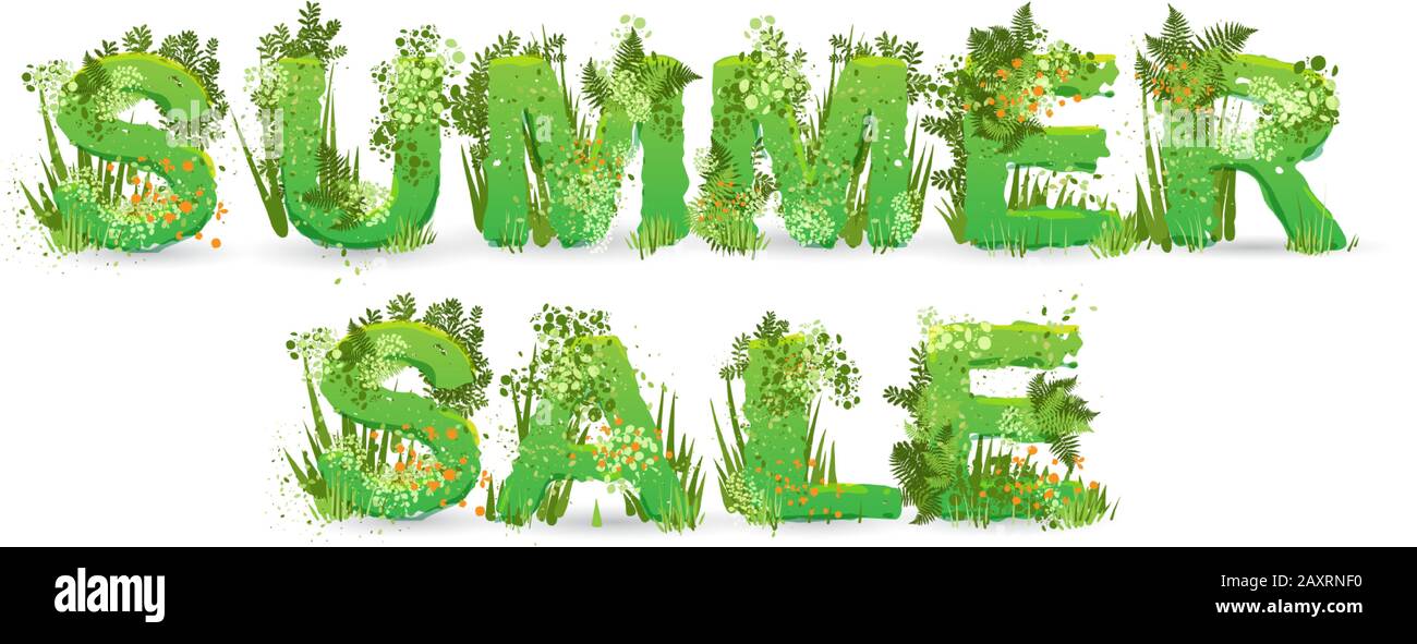 Vector illustration of word Summer Sale with capital letters stylized ...