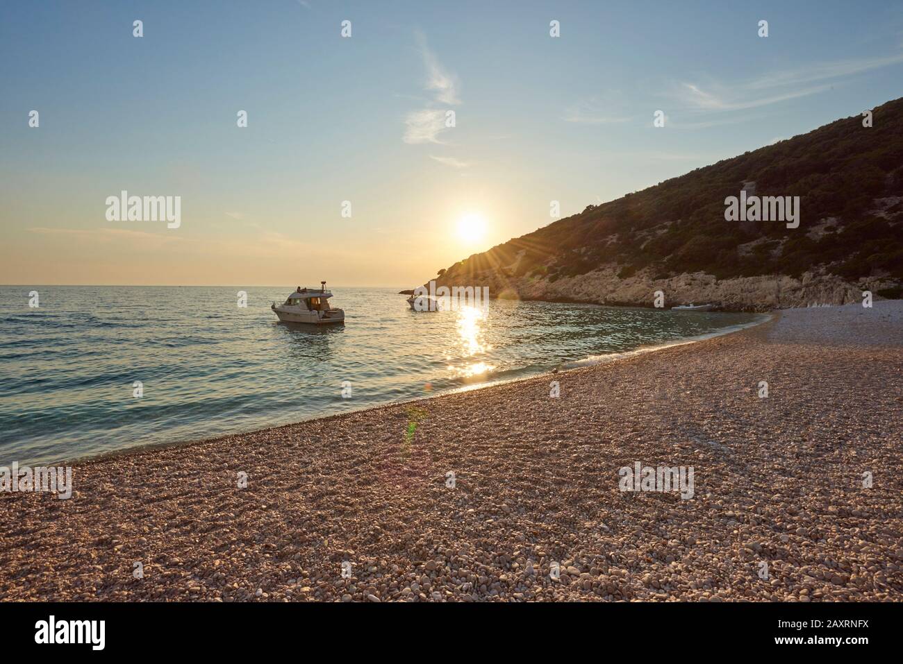 Landscape from the beach near Lubenice (Sveti Ivan Beach), Cres ...