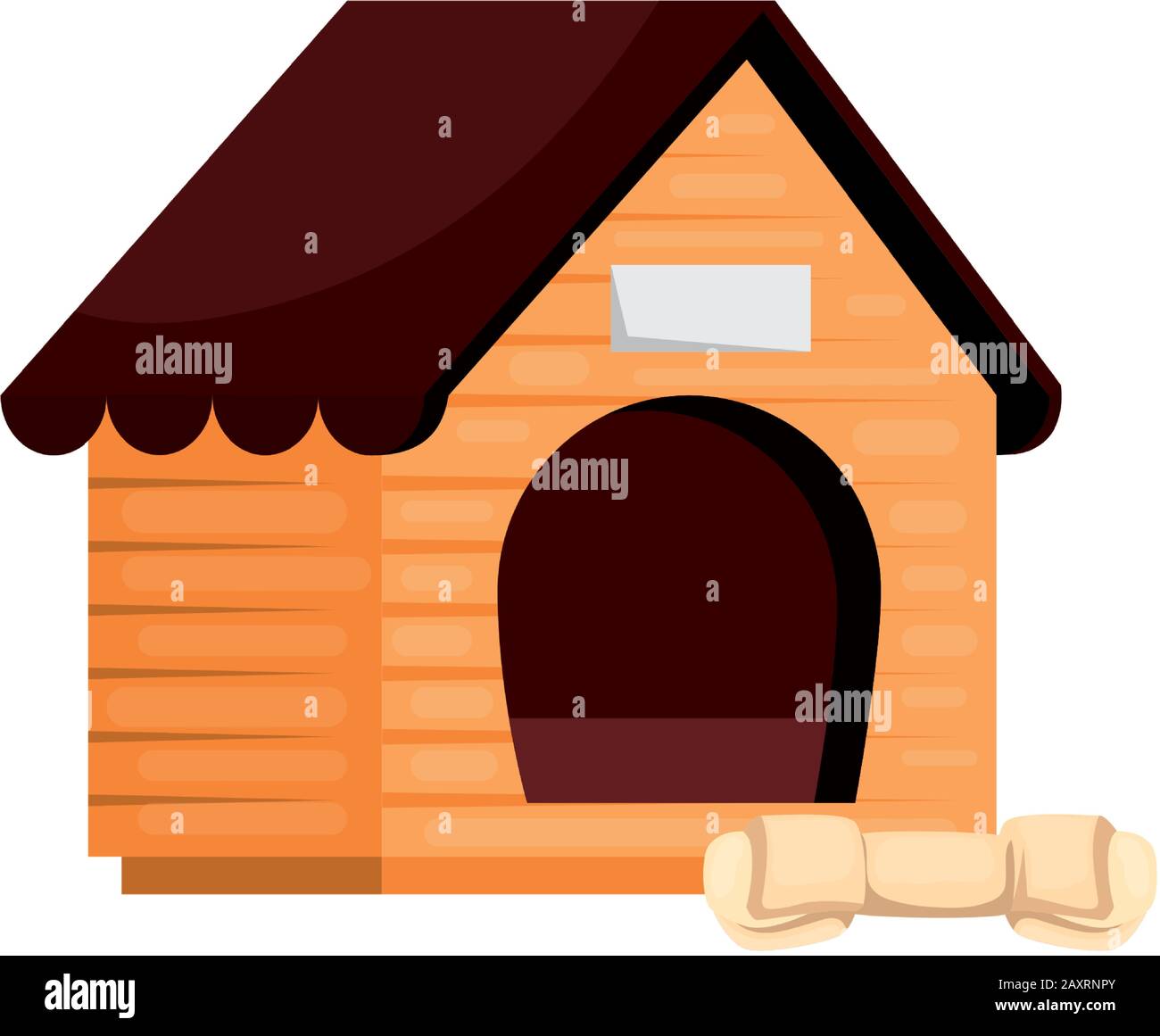 wooden dog house with bone isolated icon Stock Vector Image & Art - Alamy