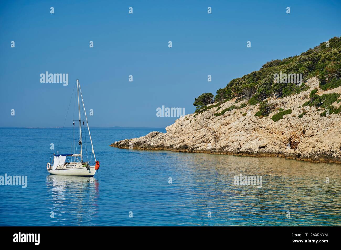 Landscape, the beach at Lubenice (Sveti Ivan Beach), Cres, Croatia ...