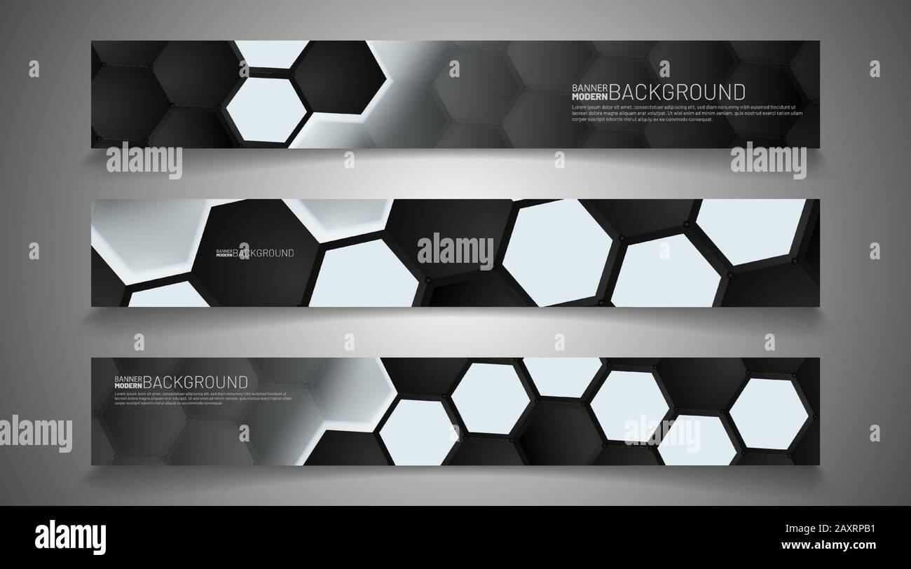 Modern vector design banner background. Abstract hexagon creative concept graphic layout ...