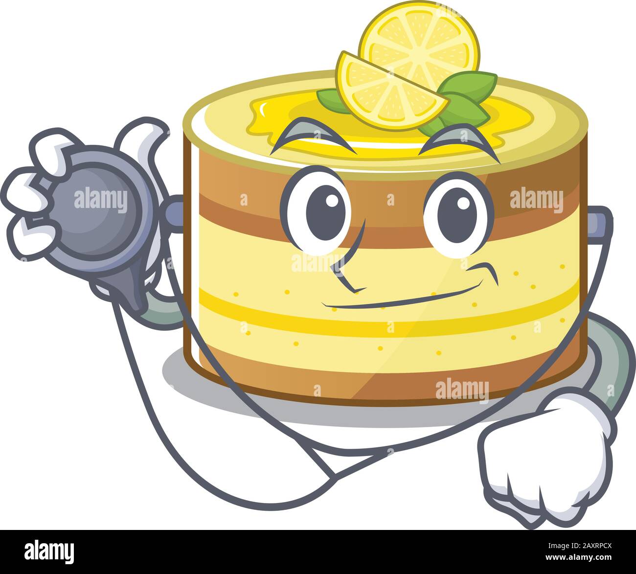 A mascot picture of lemon cake cartoon as a Doctor with tools Stock ...