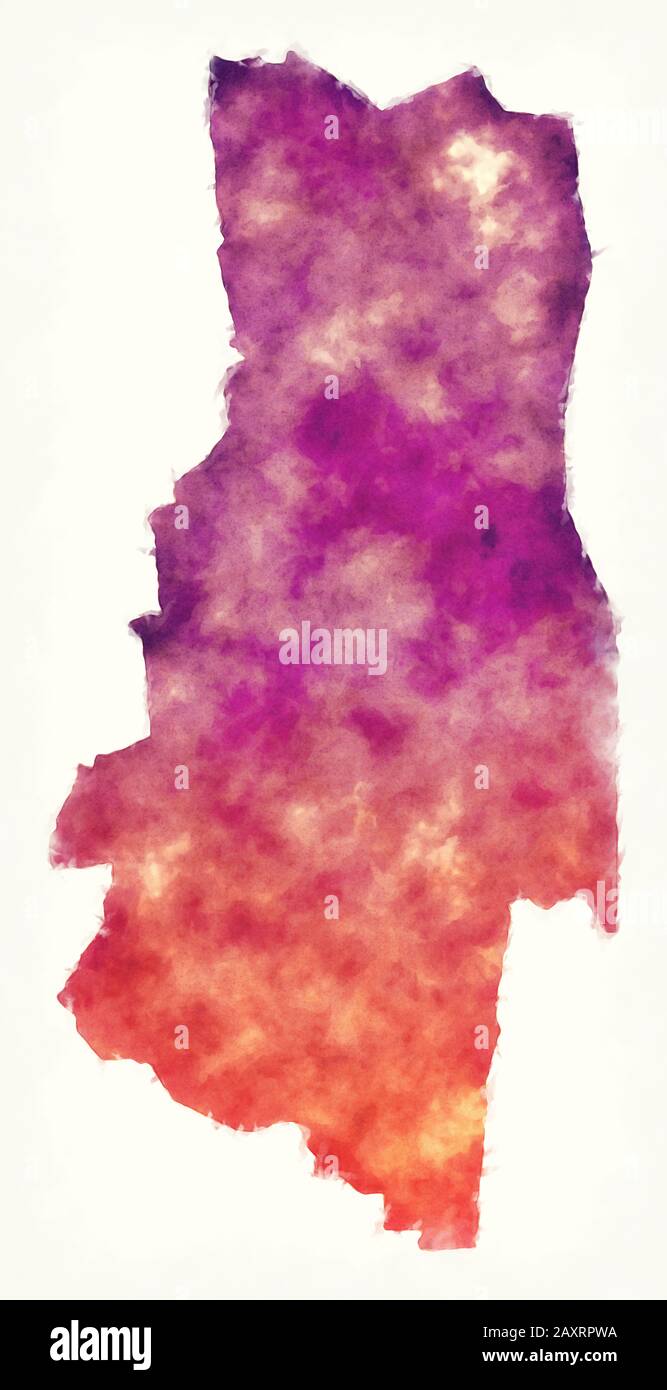 Lubombo region watercolor map of Eswatini Stock Photo - Alamy