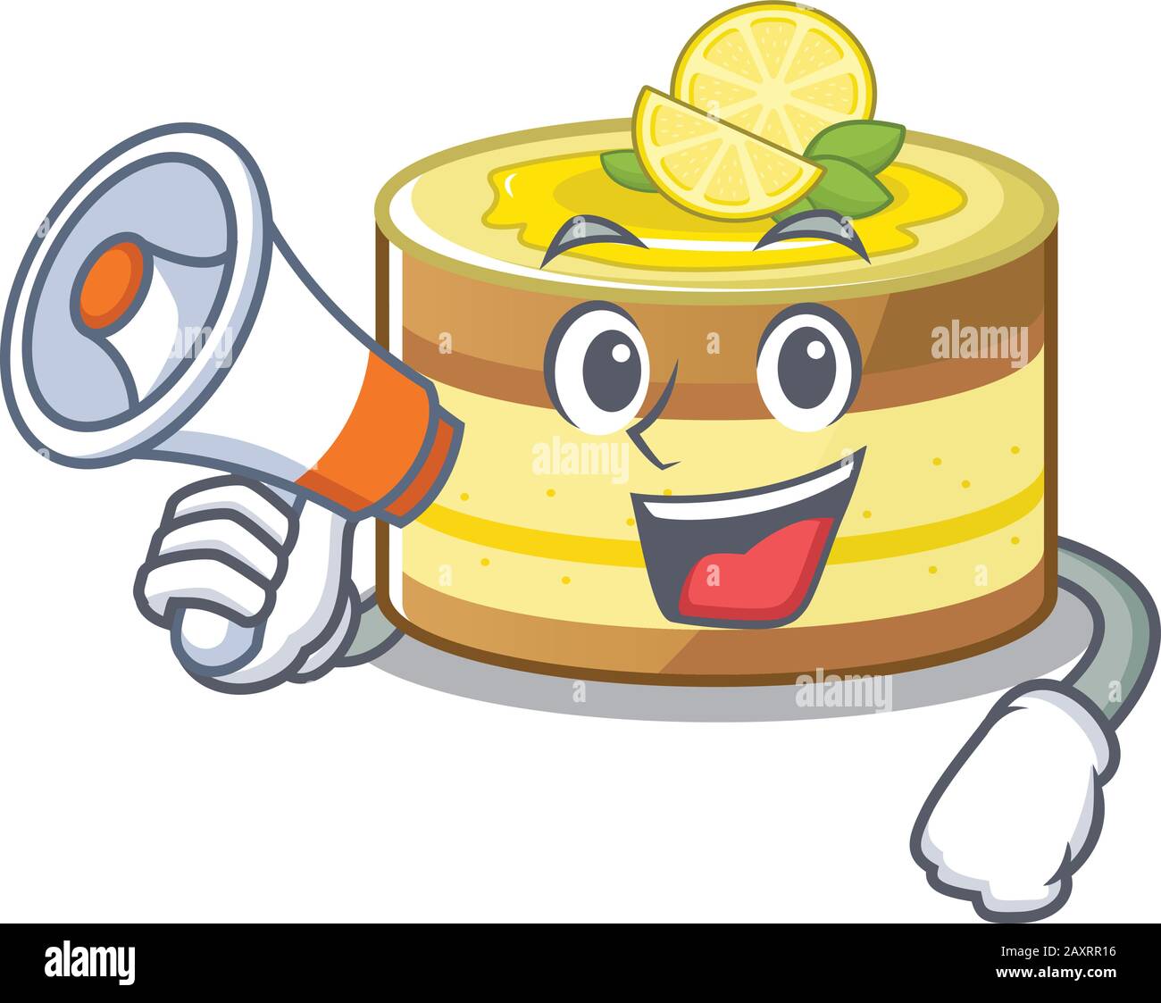 A mascot of lemon cake speaking on a megaphone Stock Vector Image & Art ...