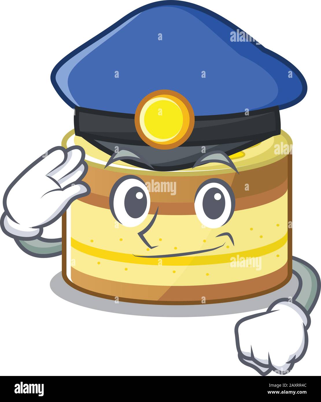 A manly lemon cake Cartoon concept working as a Police officer Stock ...