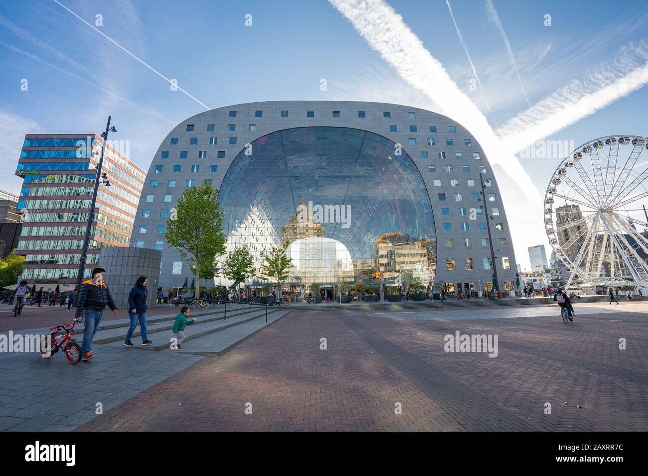 Rotterdam, Netherlands - May 13, 2019: View of Markthal the modern ...