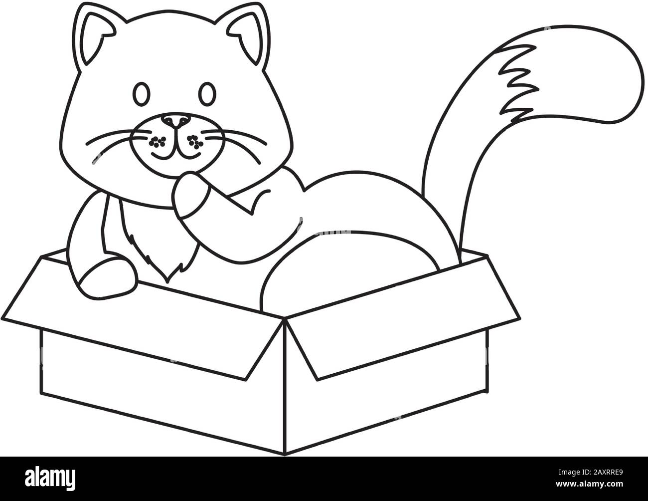 Cat In The Box Clipart