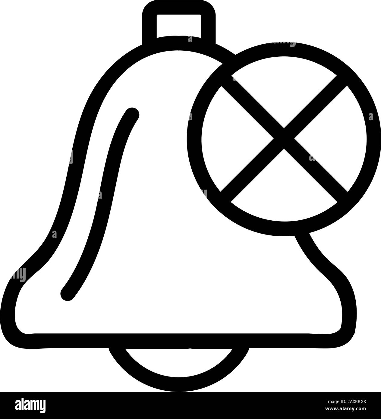 Notice the bell icon vector. Isolated contour symbol illustration Stock ...