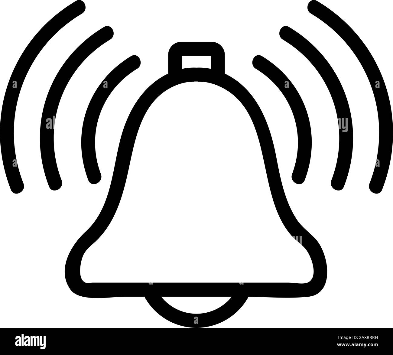Notice the bell icon vector. Isolated contour symbol illustration Stock ...