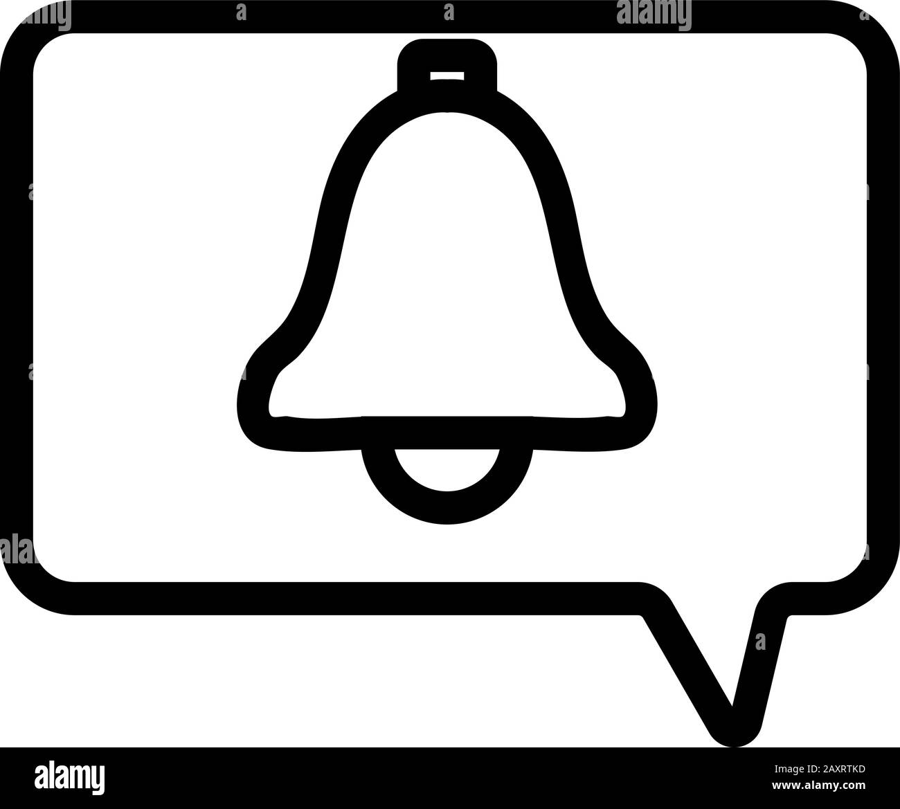 Notice the bell icon vector. Isolated contour symbol illustration Stock ...