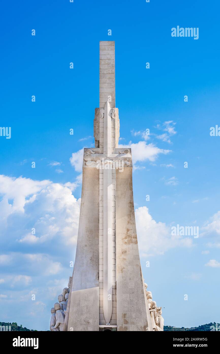 Lisbon, Portugal: Cross on the Discoveries Monument in Belem Stock ...