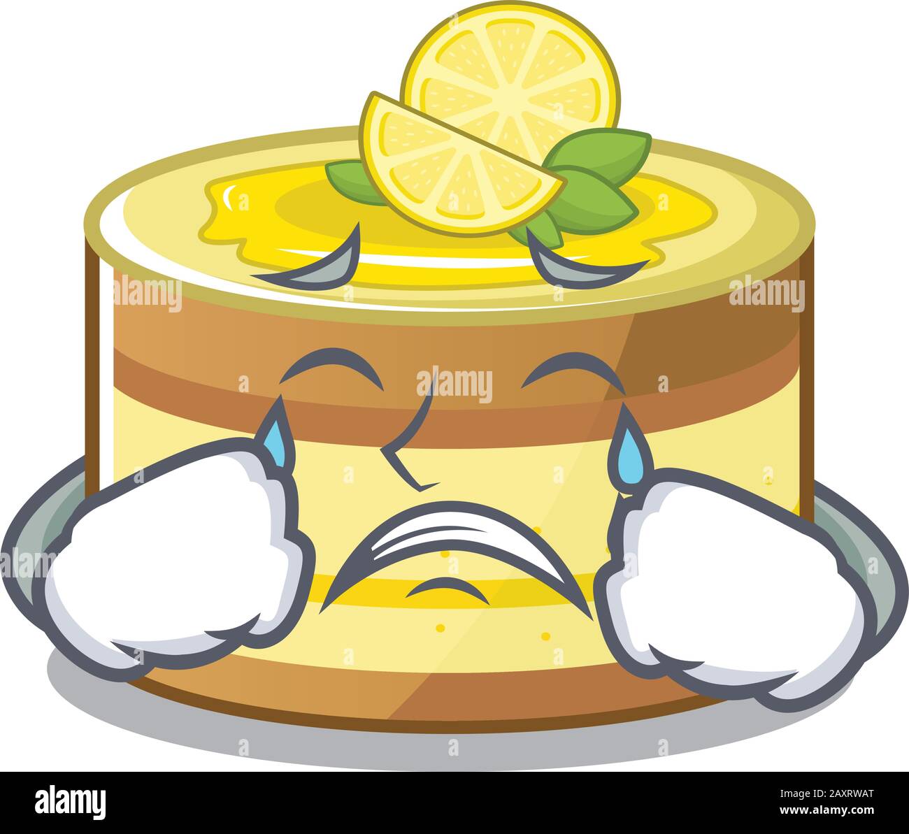 Lemon cake cartoon character concept with a sad face Stock Vector Image ...