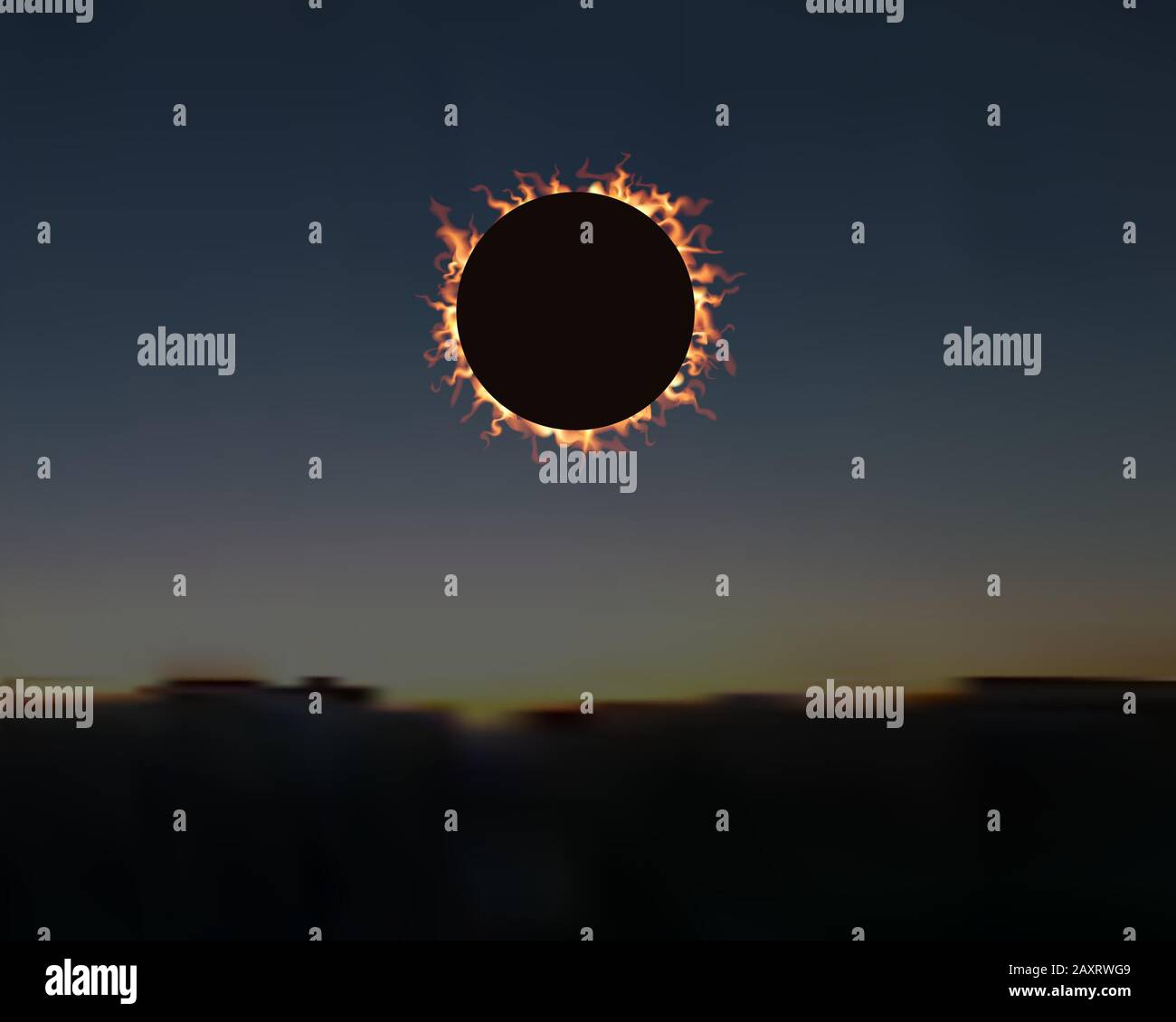 Solar eclipse design. Vector illustration. Sun glow Stock Vector Image ...