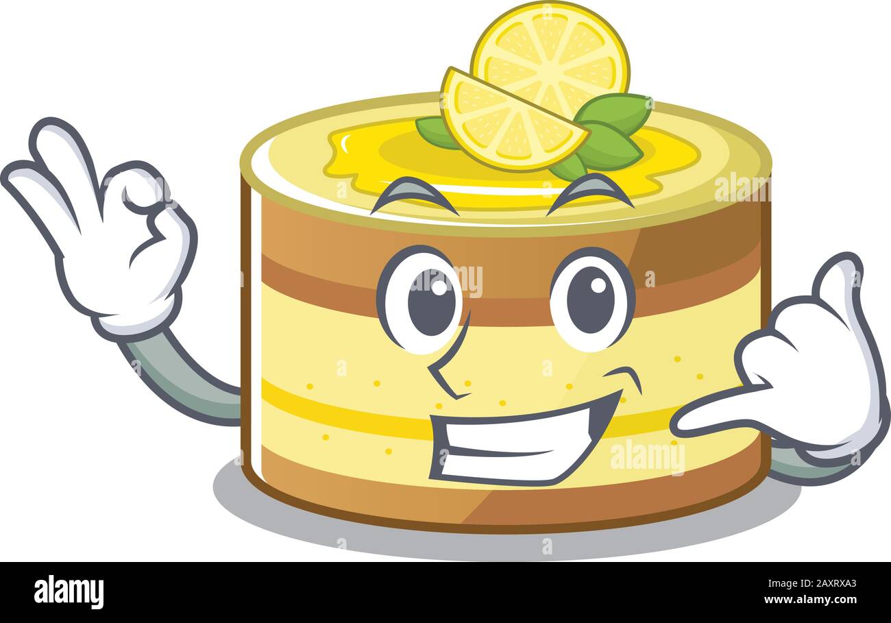 Call me funny lemon cake cartoon character concept Stock Vector Image ...