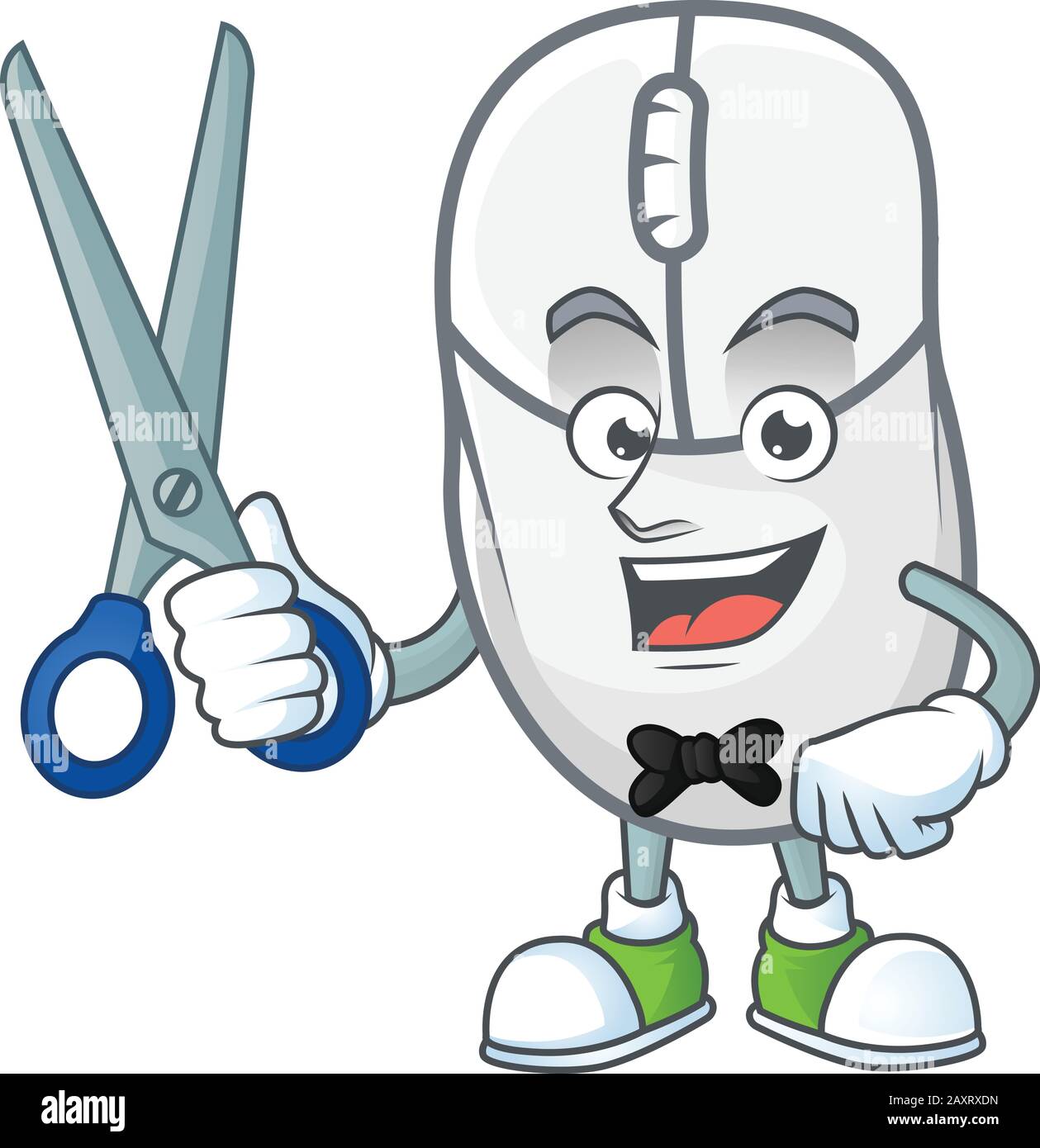 Happy smiling barber white mouse mascot design style Stock Vector Image ...