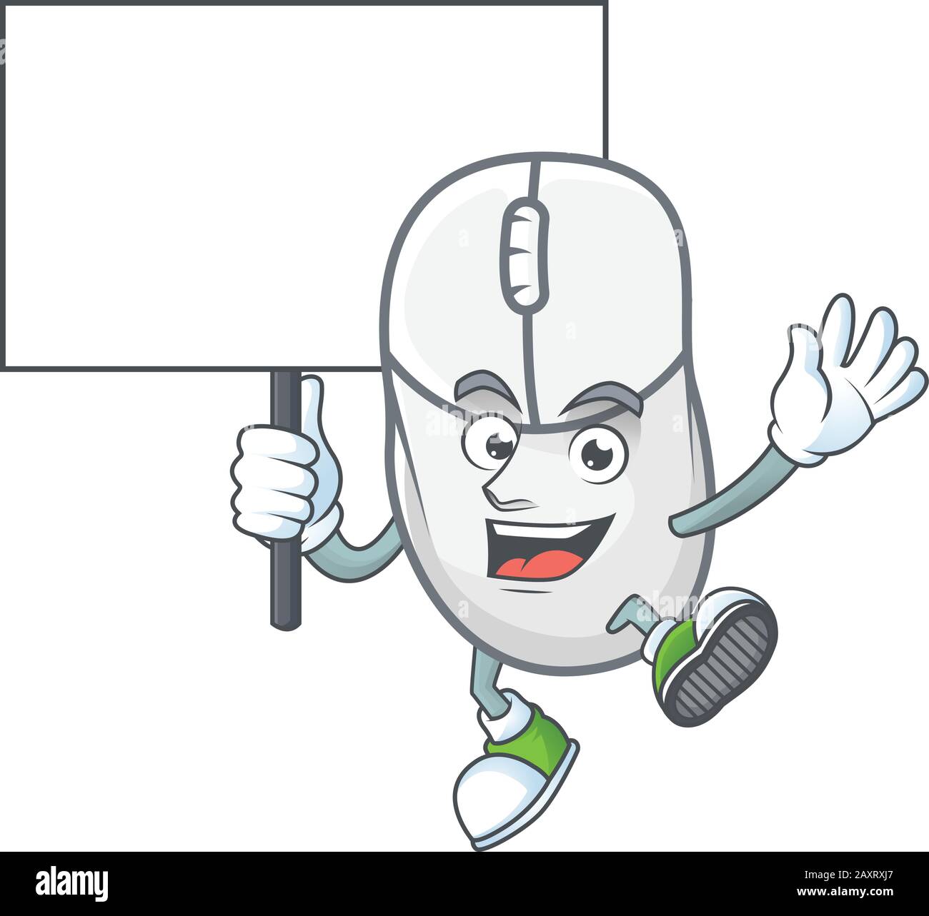 A picture of white mouse cartoon character with board Stock Vector ...