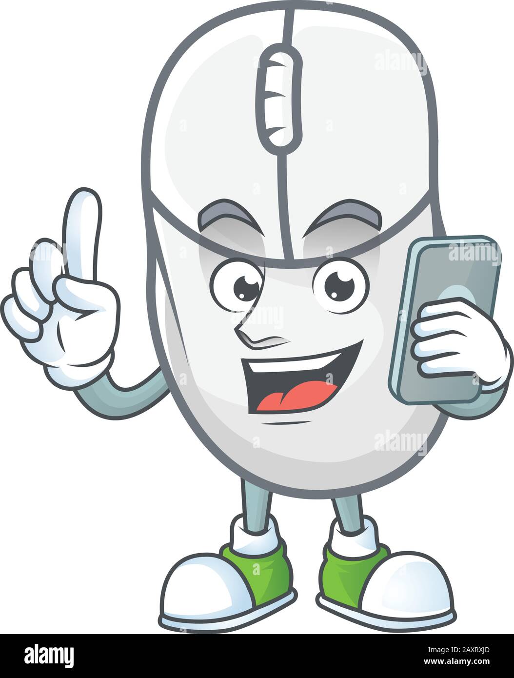 A picture of happy white mouse speaking on the phone Stock Vector Image ...