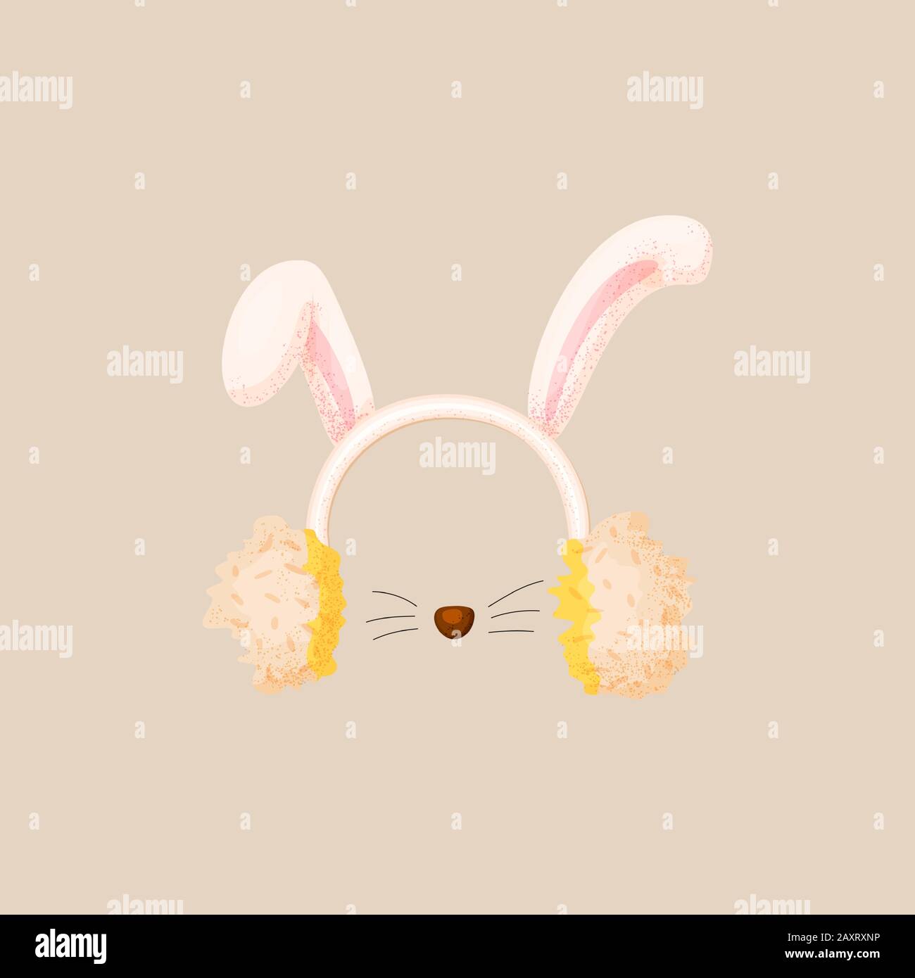 Christmas props booth mask collection. Cute lop-eared hare ears on ...