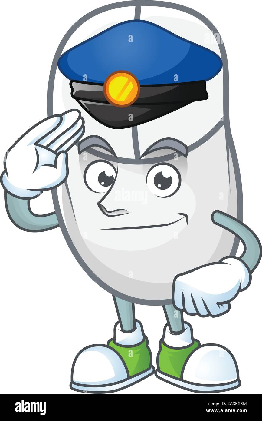 A character design of white mouse working as a Police officer Stock ...