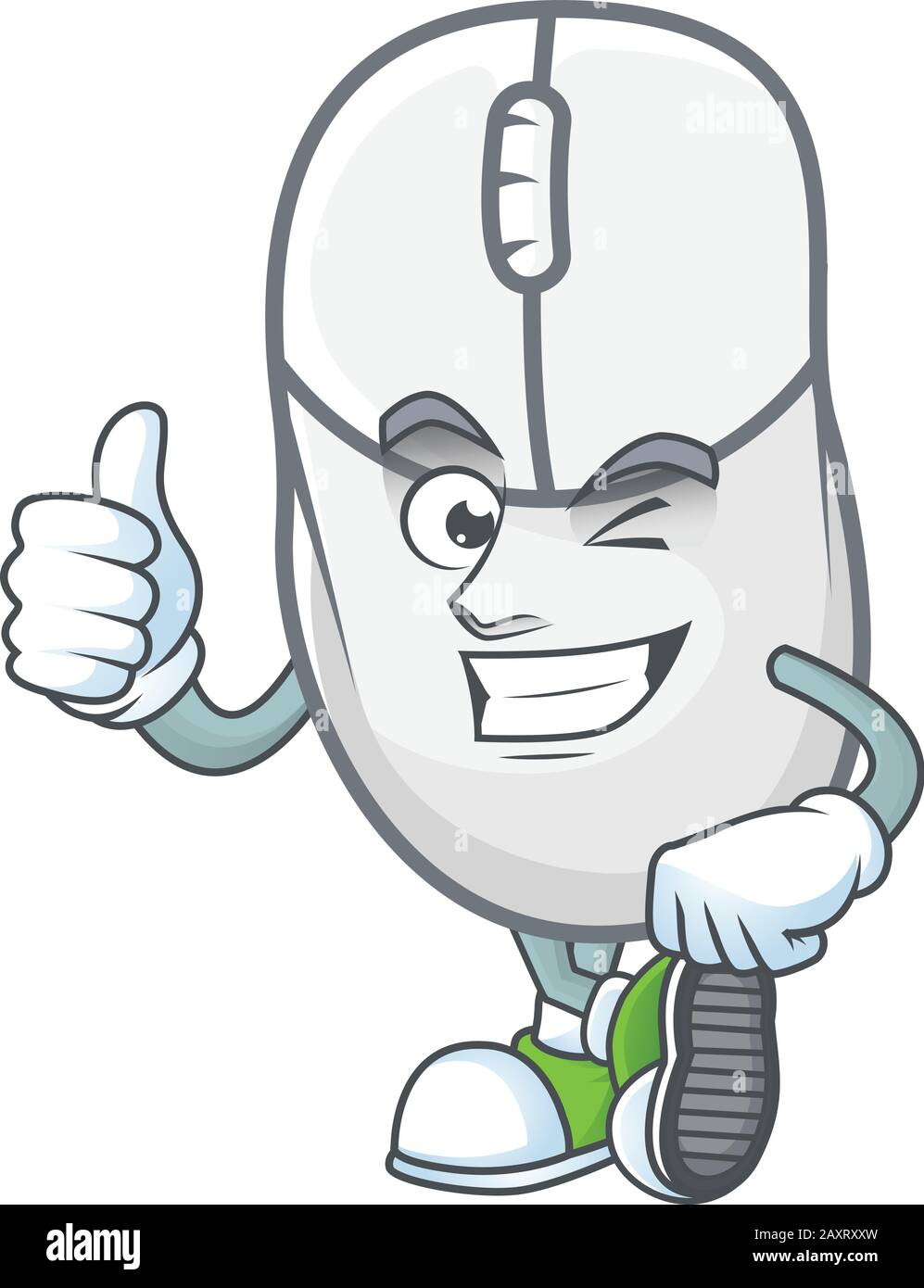A mascot icon of white mouse making Thumbs up gesture Stock Vector ...