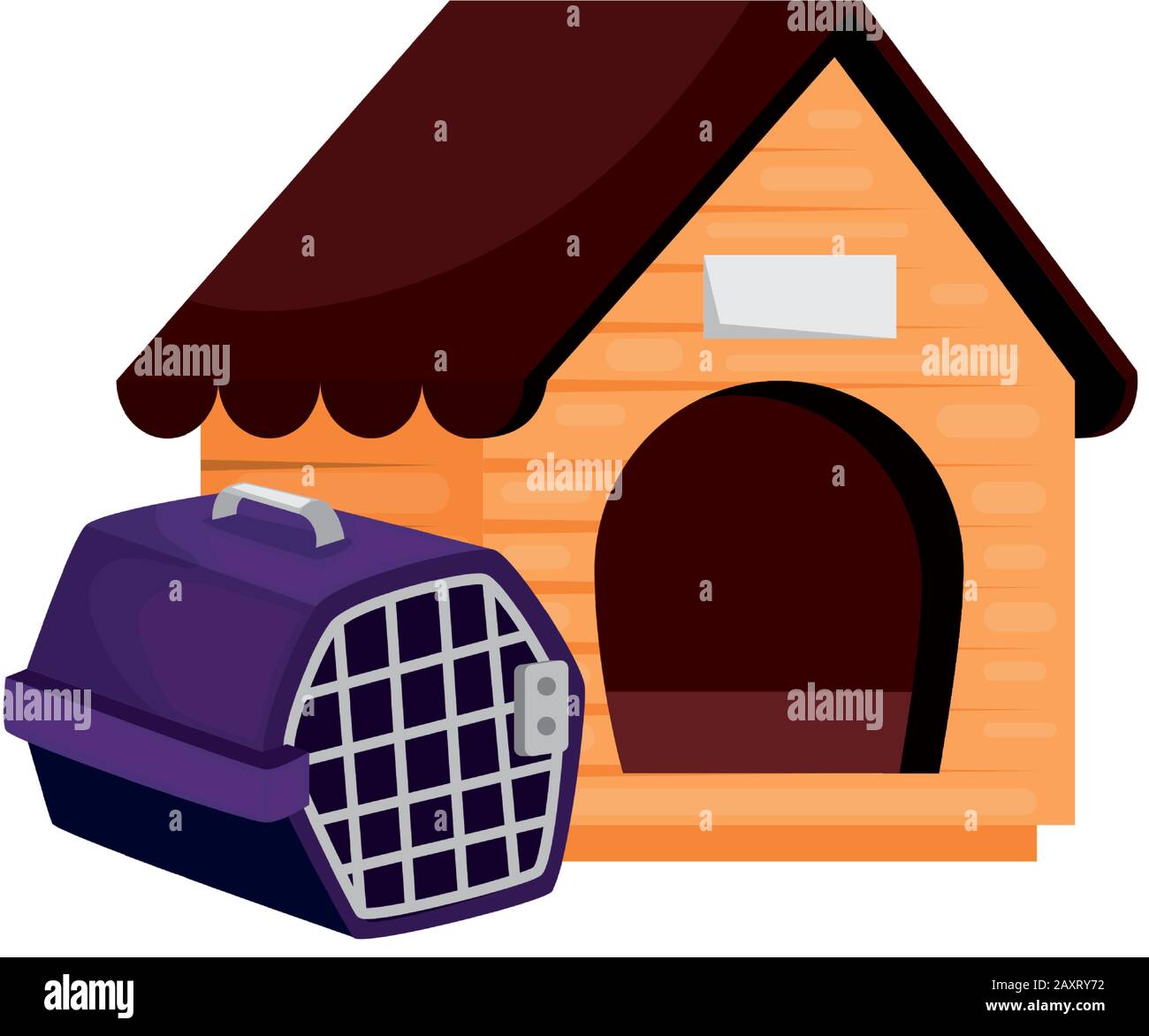 pet carry box with animal wooden house Stock Vector Image & Art - Alamy