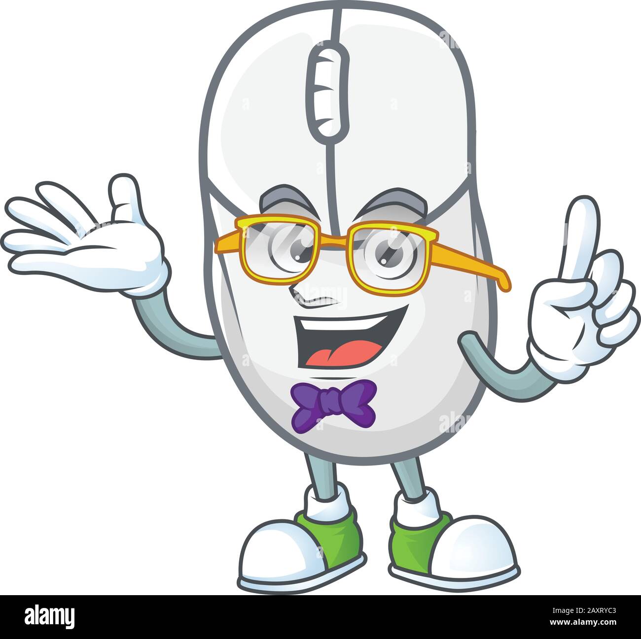 The Geek character of white mouse mascot design Stock Vector Image ...