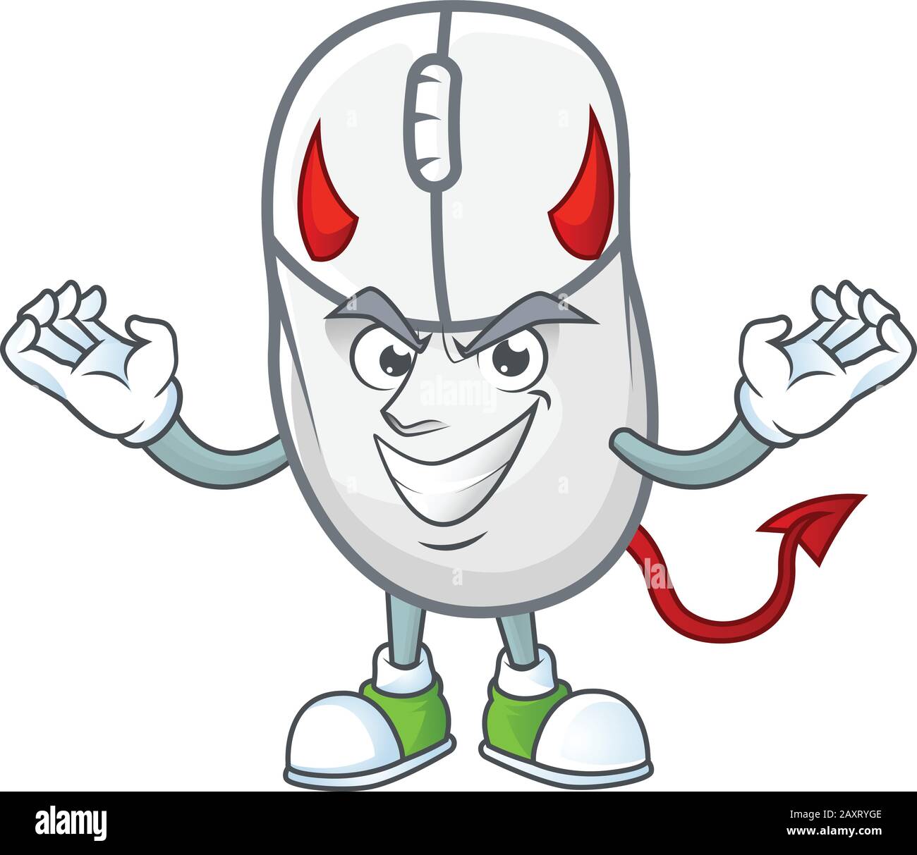 A cruel devil white mouse Cartoon character design Stock Vector Image ...
