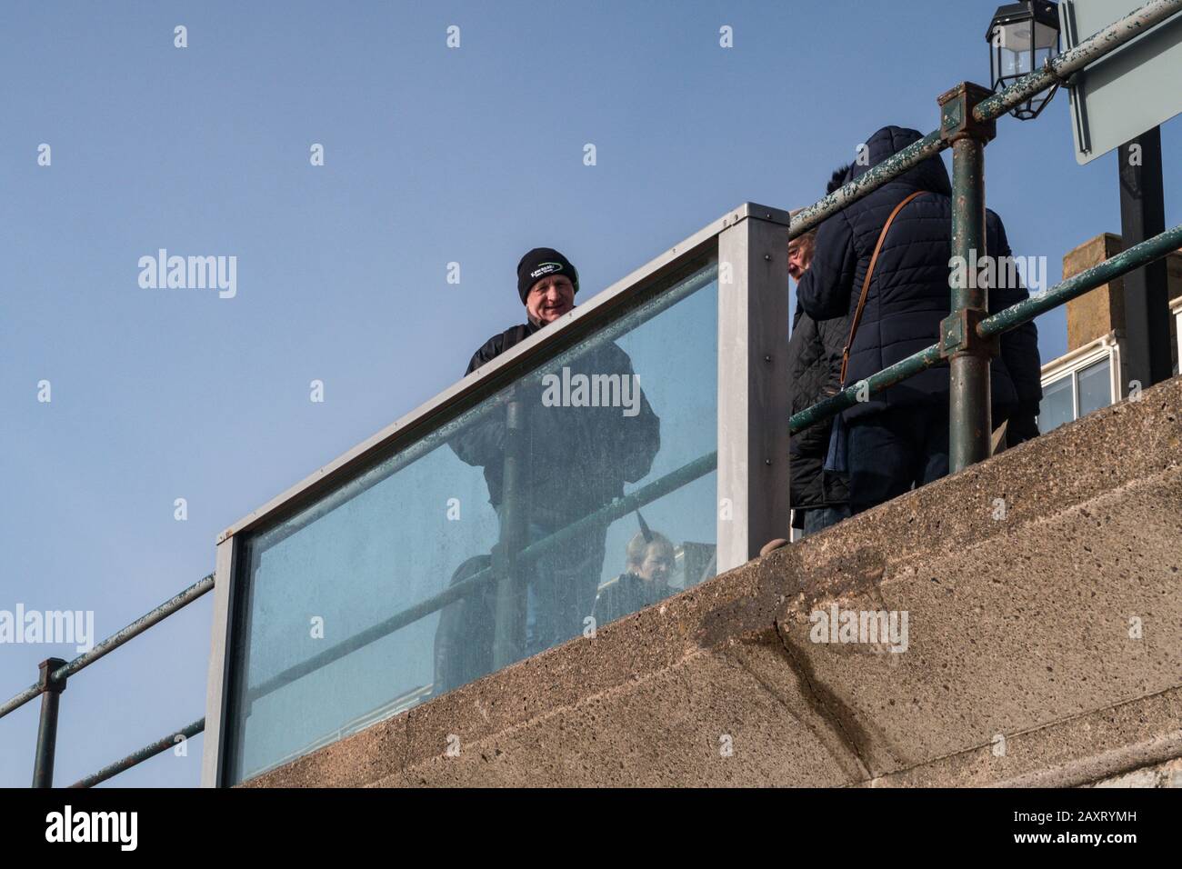 Glass sea defence panels installed on test on the sea wall at Sidmouth ...