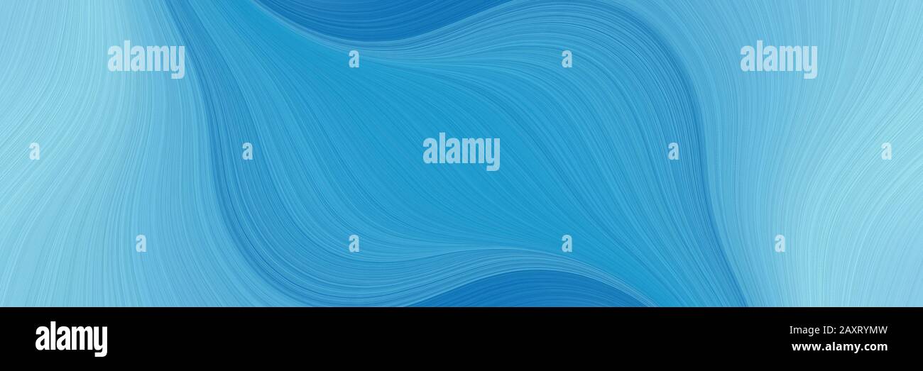 decorative banner design with steel blue, sky blue and strong blue ...
