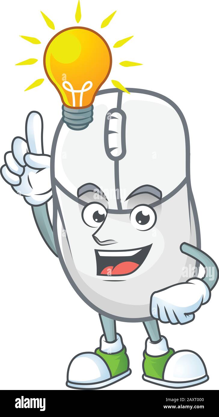 Smart white mouse cartoon character has an idea Stock Vector Image ...