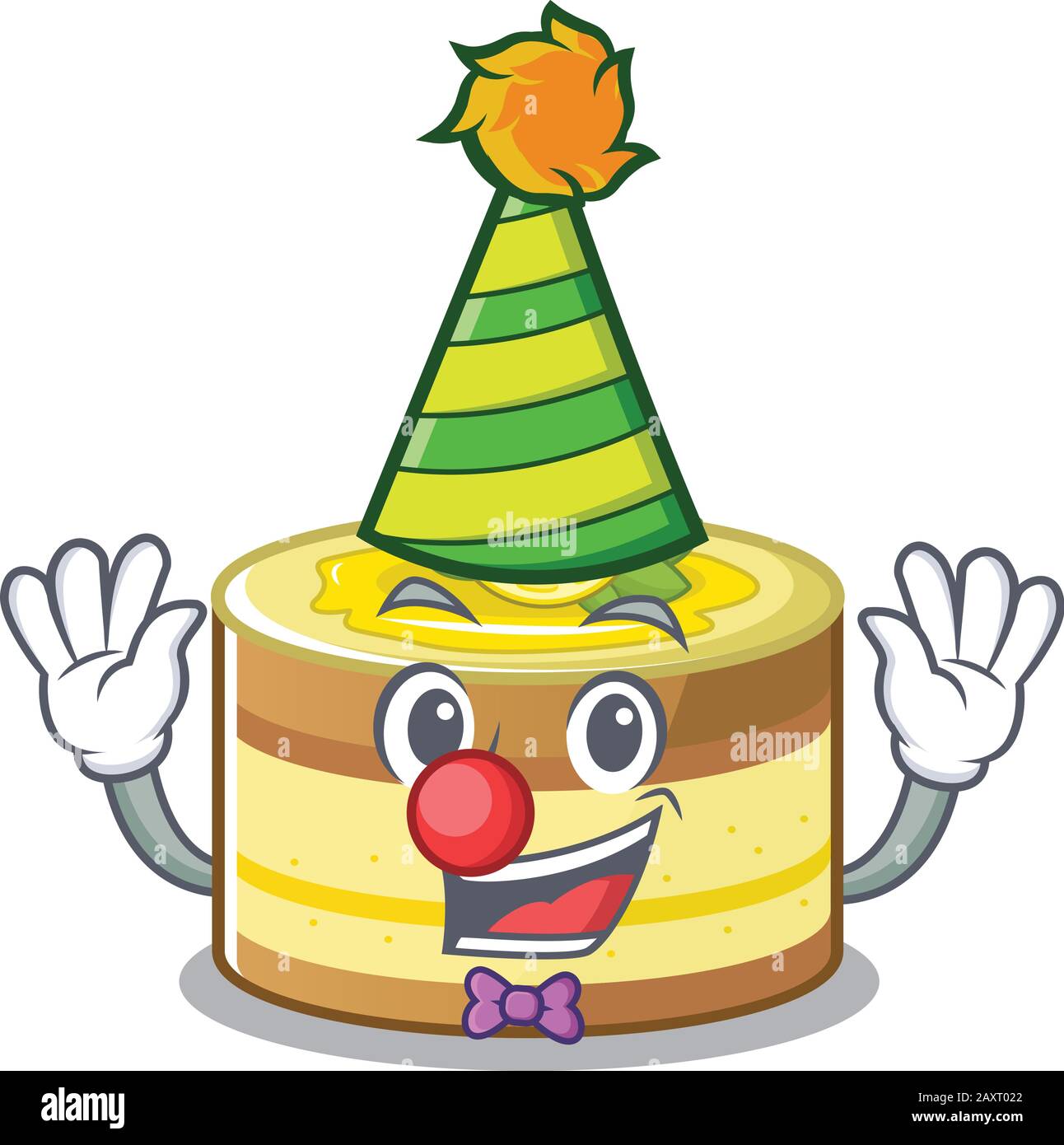 Funny Clown lemon cake cartoon character mascot design Stock Vector ...