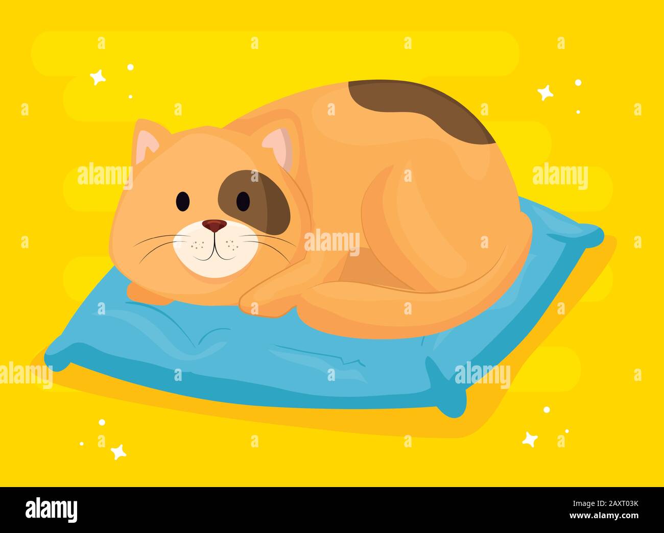 cute little cat in cushion Stock Vector Image & Art - Alamy