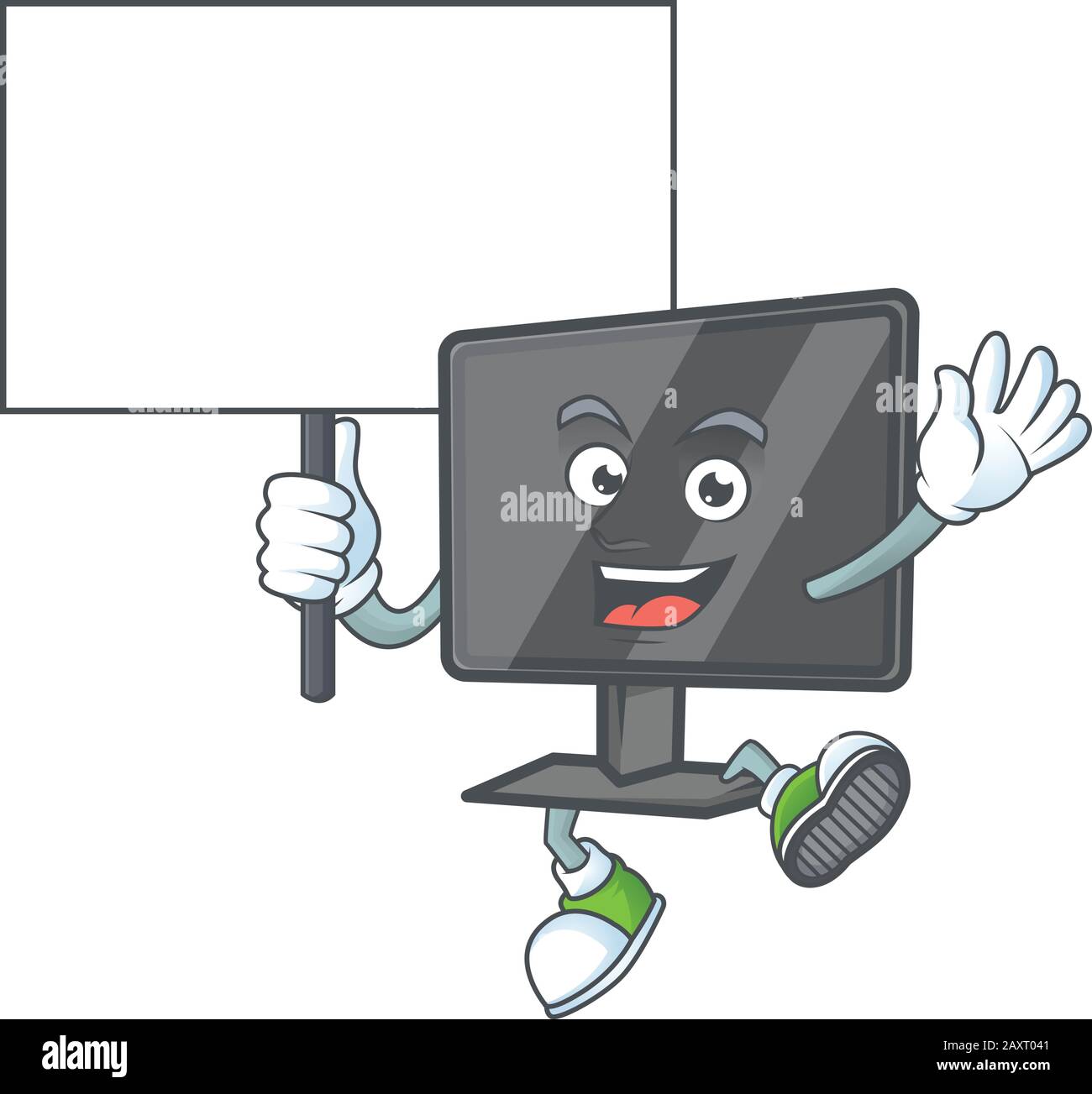 A picture of computer screen cartoon character with board Stock Vector ...