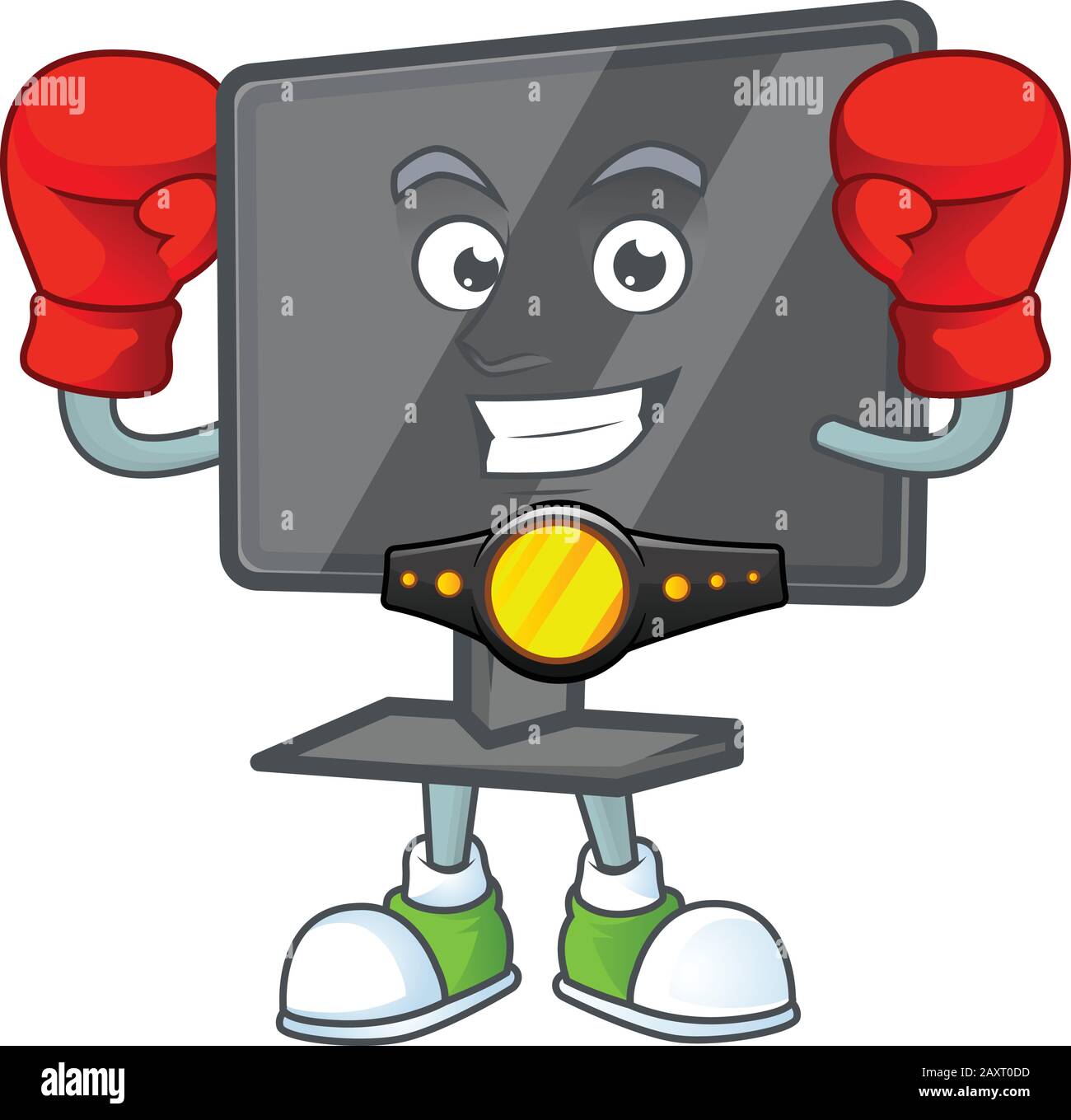 A sporty Boxing computer screen cartoon character design style Stock ...