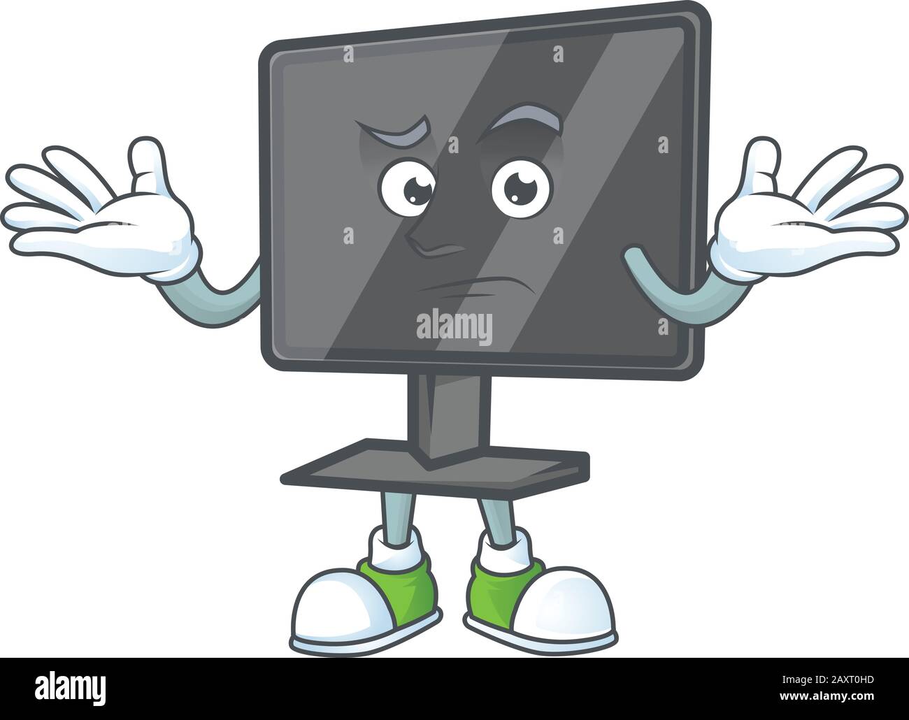 A comical Grinning computer screen cartoon design style Stock Vector ...