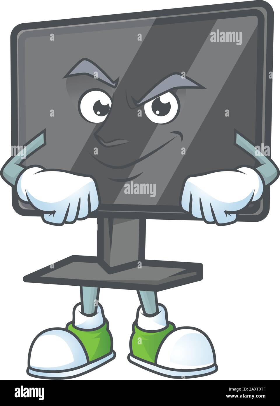 Computer screen mascot icon design style with Smirking face Stock ...