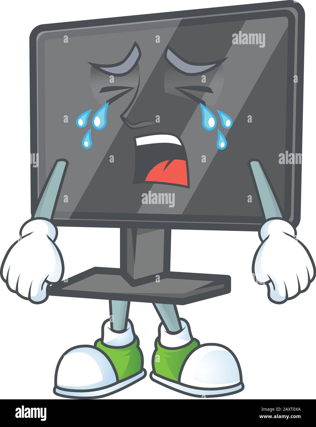 A crying computer screen mascot design style Stock Vector Image & Art ...